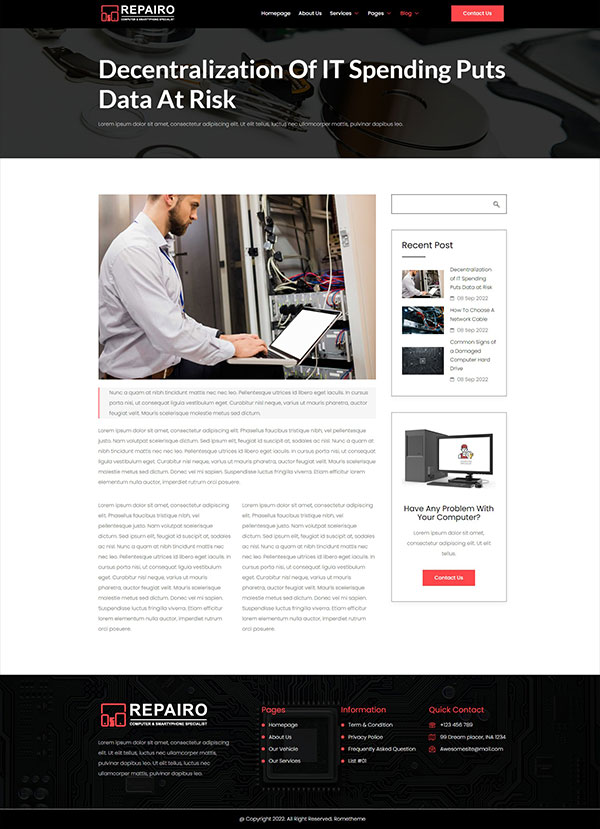 Repairo - Computer & Smartphone Repair Elementor Template Kit by Rometheme